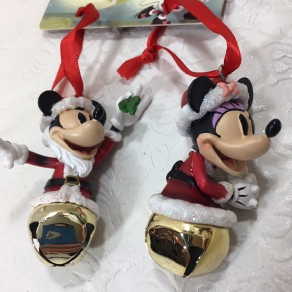 Disney | Holiday | Nwt Santa Mickey And Minnie Mouse Bell Christmas ...